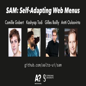 Sam Self Adapting Web Menus Iui 2019 Ppt