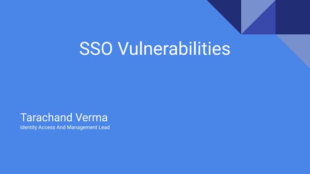 Saml Authentication Bypass Ppt