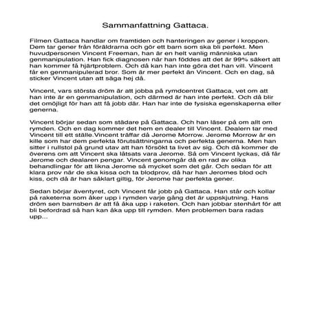 Sammanfattning gattaca | PDF