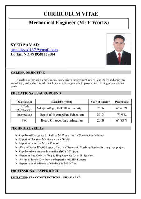 CV_ BIM Revit Mep Modeler & Draftsman | DOCX