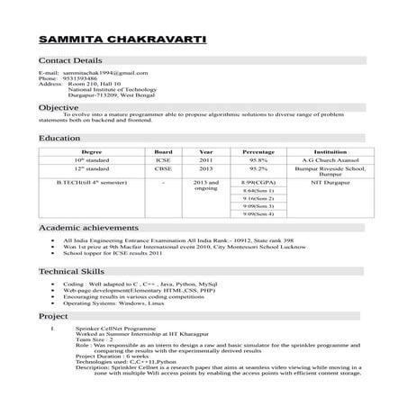 Sammita cv | PDF