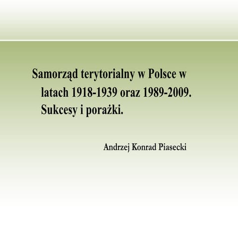 Samorząd w II i III RP | PPT