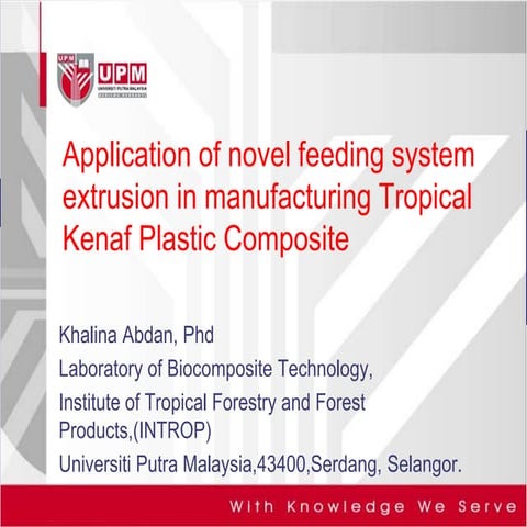 Kenaf Composite Manufacturing Process | PPT