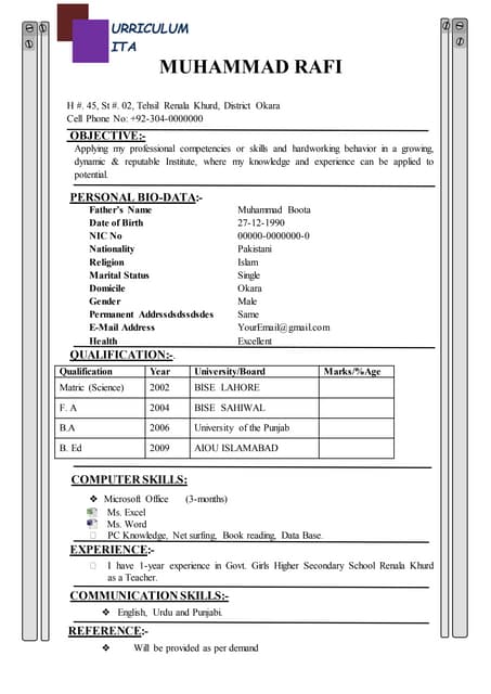 Fawad Hussain CV update | PDF