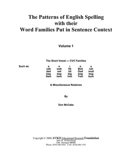 Sample 101-patterns-english-spelling-volume-01 | PDF