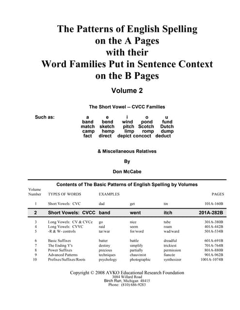 Sample 101-patterns-english-spelling-volume-01 | PDF