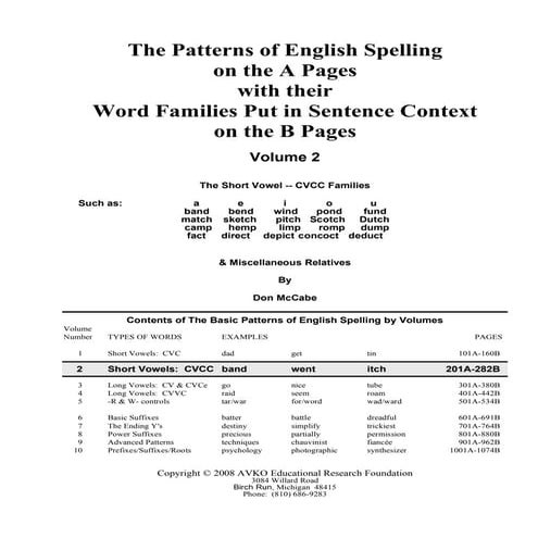 Sample 102-patterns-english-spelling-volume-02 | PDF