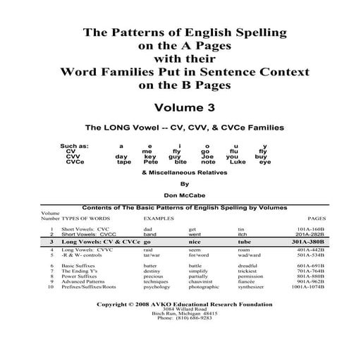 Sample 109-patterns-english-spelling-volume-09 | PDF