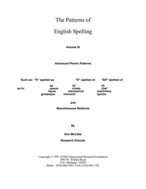 Sample 101 Patterns English Spelling Volume 01 Pdf