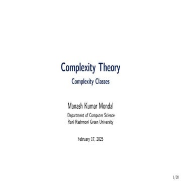 Complexity Class Of Algorithm For Beginner Ppt