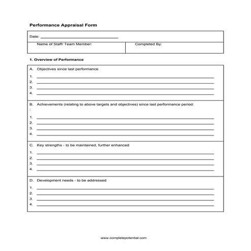 Sample Appraisal Template Handout-2 from Dream Team Webinar | PDF
