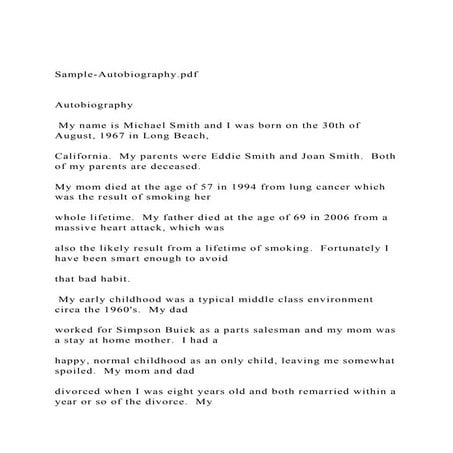 Sample-Autobiography.pdfAutobiography My name is Mich.docx
