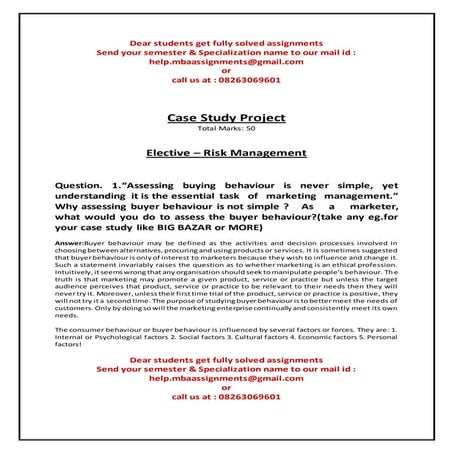 Sample elective – risk management | DOCX