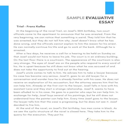 Sample Evaluative Essay | PDF