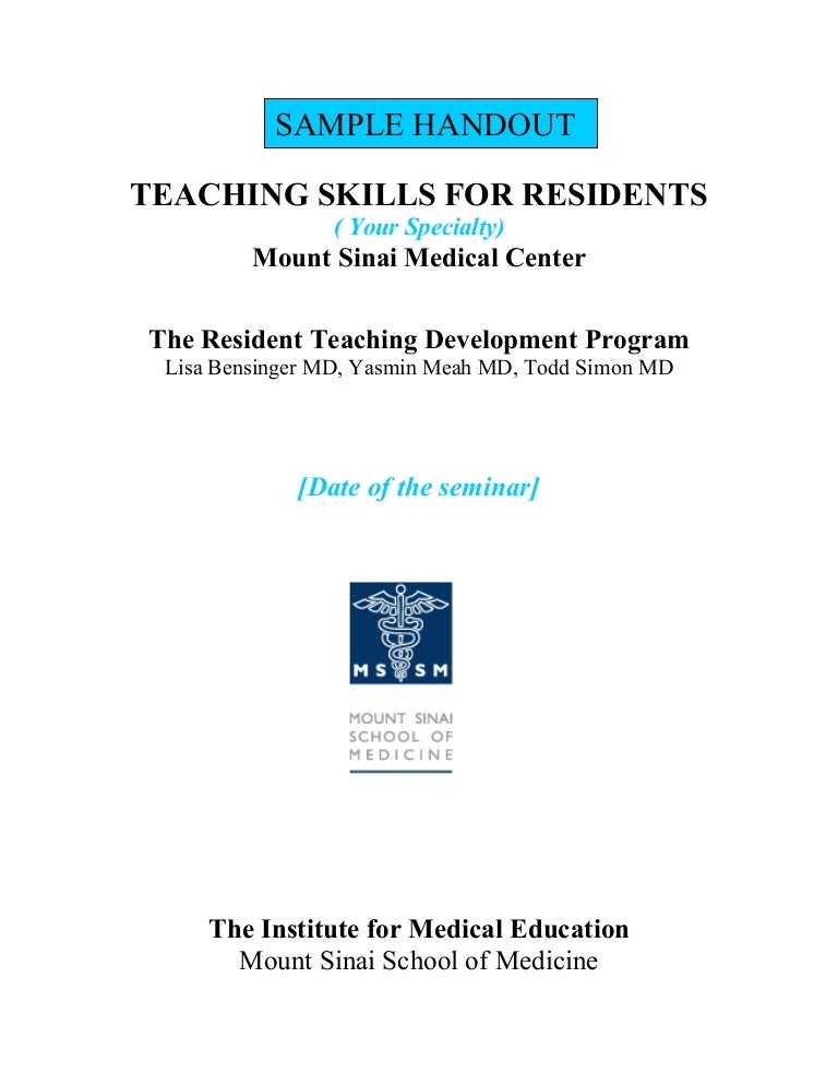 Sample handout-teaching