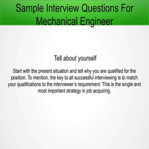 Sample interview-questions-for-mechanical-engineer | PPTX