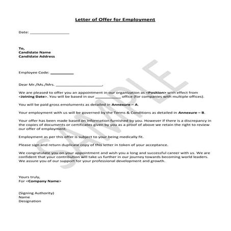 Job Offer Withdrawal Letter Template | PDF