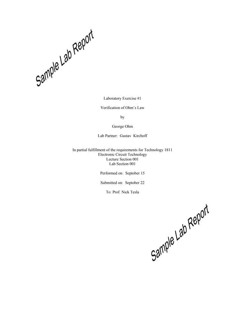 Verification of Thevenin’s Theorem. lab report | PDF