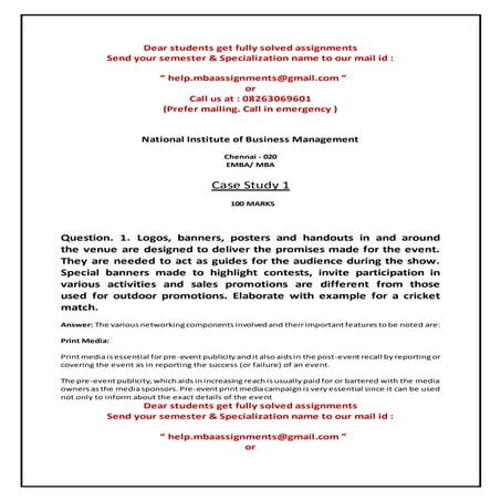 Sample nibm case study | DOCX