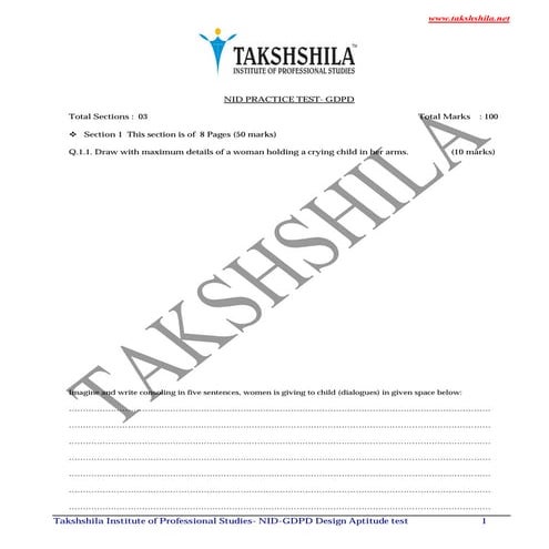 NID Entrance Sample Papers, NID Previous Year Question Paper with ...