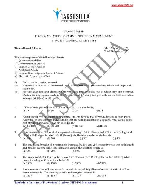 Percentage set PEA 305 Analytical Skills with solutions | DOC ...