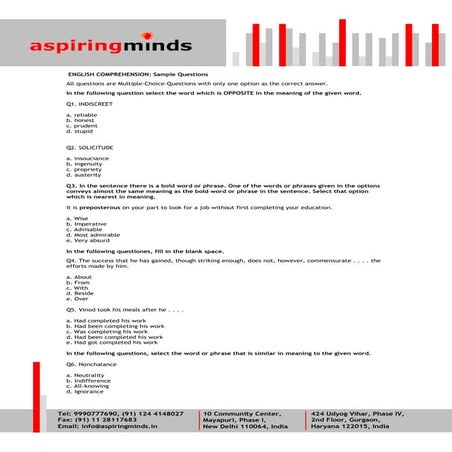 Sample questions | PDF