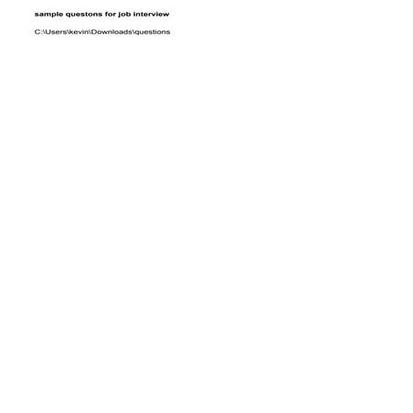 Sample Questons for Job Interview | PDF
