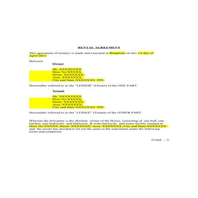 Sample rental-agreement | DOC