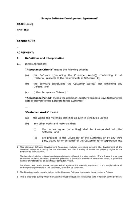 Software Contract Agreement Template
