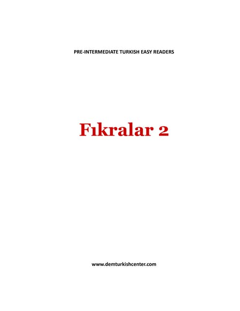 Turkish Reading Books - Turkish Fairy Tales 2 (Beginner) | PDF