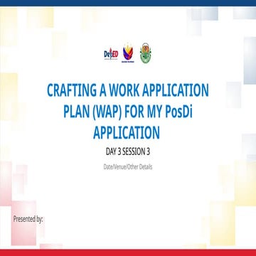 SAMPLE-WAP-FOR-MATATAG. work application | PPTX