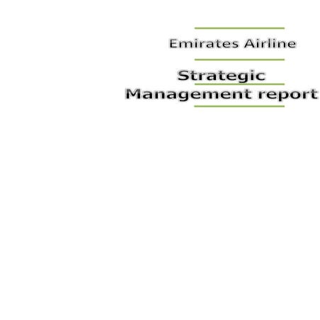 Emirates Airline: Strategic Management Report | PDF