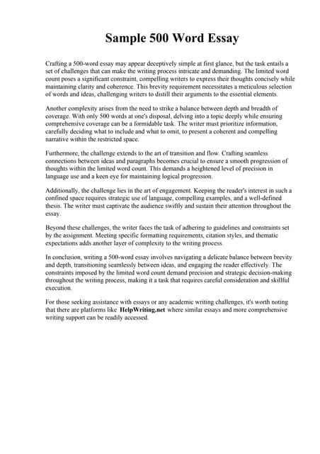 250 Word Essay | PDF