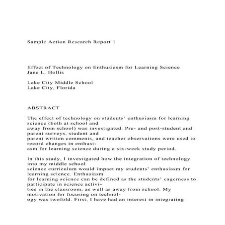 Sample Action Research Report 1 Effect of Technol.docx