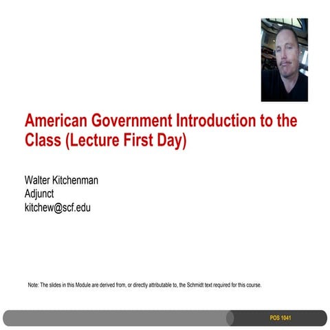 American Government Lecture (First Class Overview) | PPT