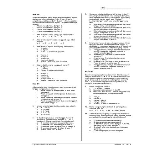 Soal Analitik OSN Komputer | PDF
