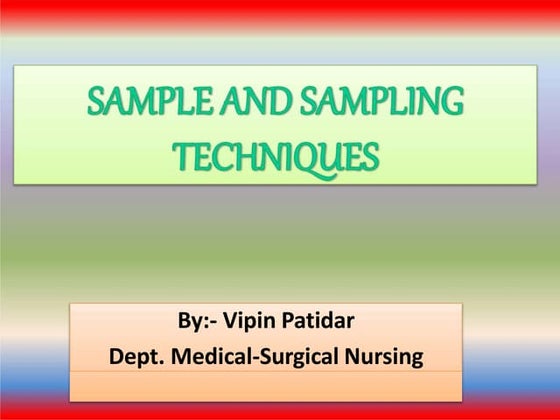 Introduction to Biostatistics and types of sampling methods | PPT