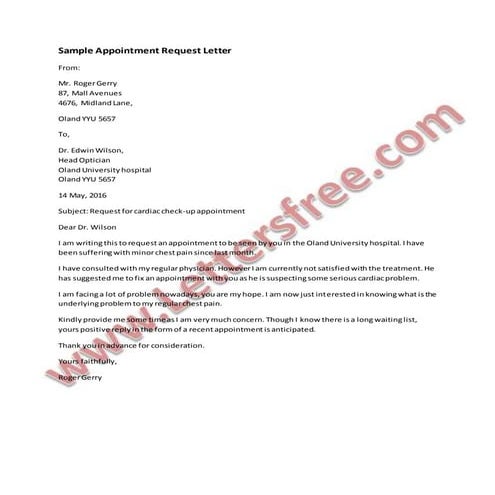 Sample Appointment Request Letter | DOCX