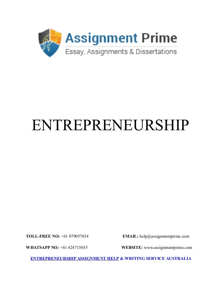 Sample Assignment An Introduction To Entrepreneurship