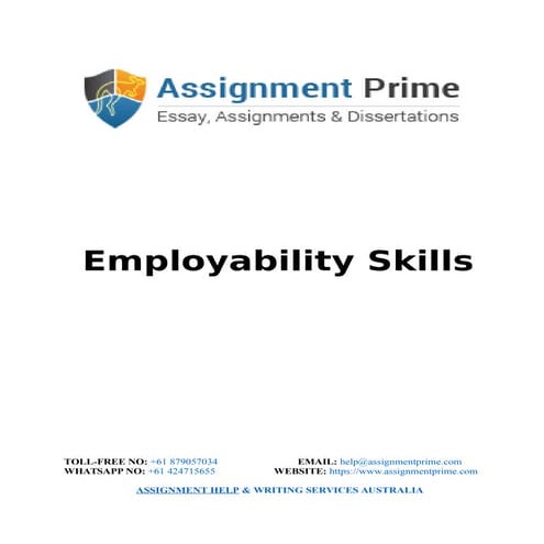 Sample Assignment on Employability Skills - Assignment Prime Australia | PDF