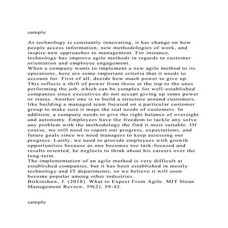 sampleAs technology is constantly innovating, it has change on.docx