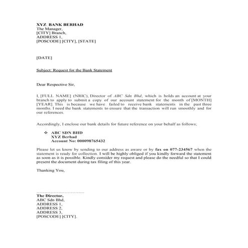 Cheque Book Request Letter Format