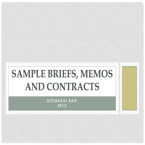 Sample Briefs, Memos & Contracts | PPT