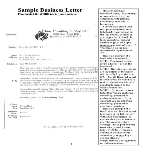 Letter Format For Enclosures Multiple Page Business Letter