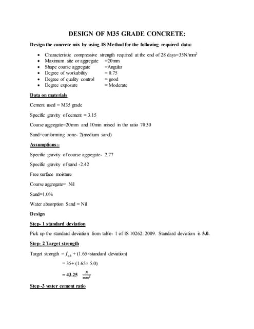 mix design m30 | PDF