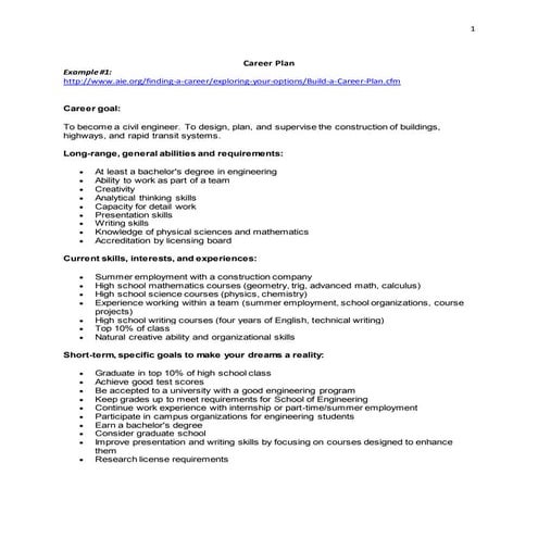 Sample career plan | DOCX