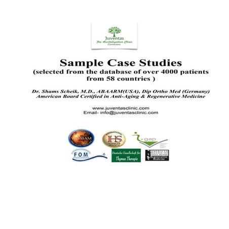 Sample case studies in Anti-aging and Regenerative Medicine | PDF