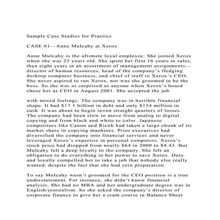 Sample Case Studies for PracticeCASE 01—Anne Mulcahy at Xero.docx