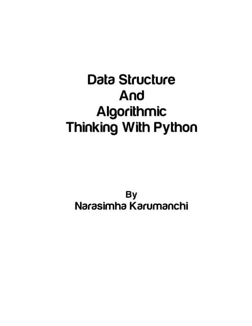 Sample Chapters Data Structure And Algorithmic Thinking With Python Pdf 8877