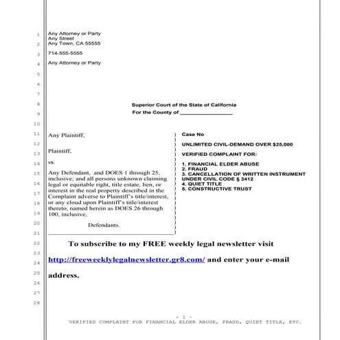 Sample Notice of Errata for California | DOC